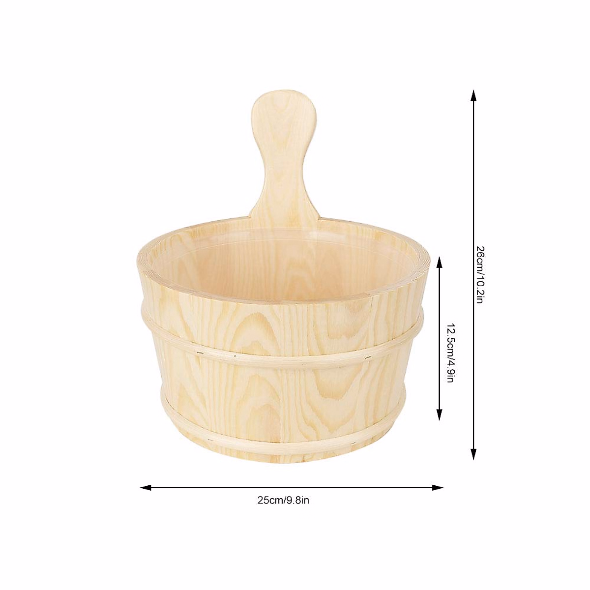 EVTSCAN Natural Sauna Wooden Barrel, Wooden Lined Hot Tub Barrel, Professional Sauna Spa Accessories, Bathroom Accessory Supplies