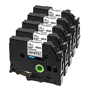 Labelife 5-Pack Replacement for Brother P Touch Label Tape TZe-231 TZe TZ Tape 12mm 0.47 Laminated White Label Tape TZe231 AZe-231 for Brother Ptouch PT-D210 PT-D220 PT-H110 PT-H111 PT-D400 PT-D600