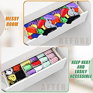 Thenshop 12 Pieces Closet Underwear Organizer Drawer Divider Foldable Bra Organizers Cabinet Clothes Socks Drawer Organizer Storage Box Baskets for Underwear, Bras, Socks, Ties and Towels