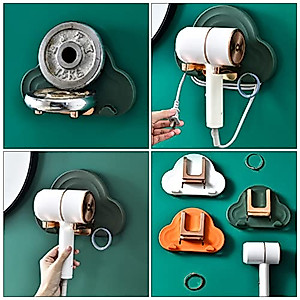 Veemoon Hair Styling Tools Hair Dryer Holder Stand Cloud Shaped Plastic Wall Mount Hair Blow Dryer Hanging Rack Spiral Hair Styling Organizer Collapsible Hangers