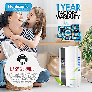 Efficient Dehumidifiers for Home - 400 Sq. Ft Quiet Dehumidifier with Drain Hose, Remote Control, Auto Shut Off, and 2 Working Modes, Portable Dehumidifier for Basements, RVs, Closets, Garages