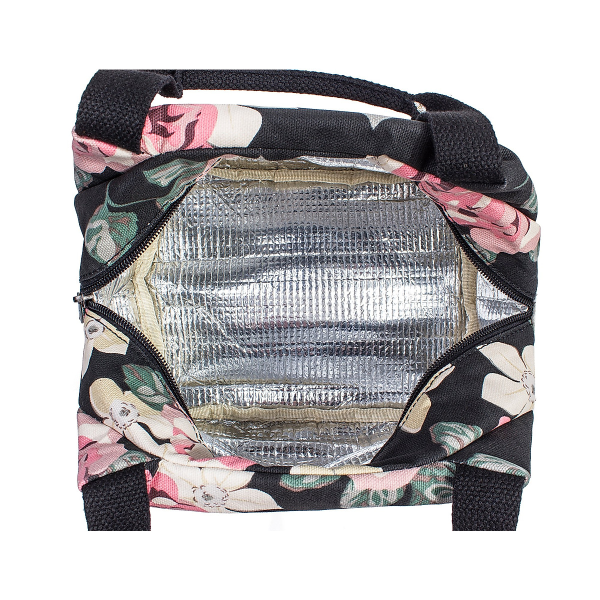 Leaper Reusable Insulated Lunch Bag Cute Lunch Box Tote Bag for Girls Black