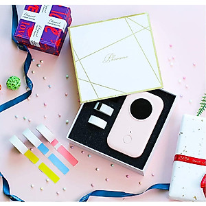 Phomemo Label Maker D30 Portable (Pink)-with 5 Adhesive Label Thermal Paper Portable Mini Bluetooth Thermal Label Printer Labeler Easy to Use,Gift- (USB Rechargeable)