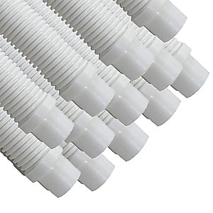 Puri Tech 12 Pack Universal Swimming Pool Cleaner Suction Hose 48 Inches Long White Color for Kreepy Krauly, Baracuda G3/G4, Navigator, & More