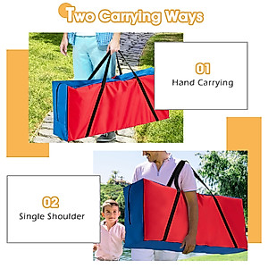 COSTWAY Giant 4 in A Row Carrying Bag, Storage Bag for Jumbo 4-to-Score Giant Game Set (Game Set Not Included), Carrying Bag for Giant 4 in a Row Connect Game with Ergonomic Handle & Durable Zipper