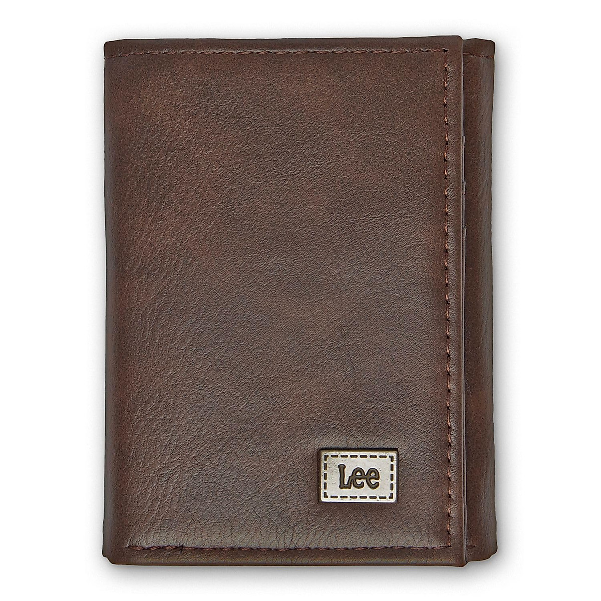 Lee Men’s Trifold Wallet Slim Casual Everyday Minimalist Cash and Card Holder with ID Window (Brown)
