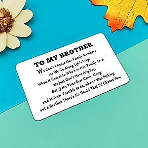 To My Brother Gifts Brother Engraved Wallet Card Brother Gift from Sister Brother Christmas Birthday Gifts for Big Brother Little Brother Step Brother Wedding Retirement Graduation Gift Family Present