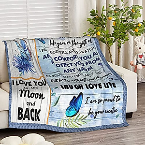 Niece Gifts Blanket - to My Beautiful Niece, Gifts for Niece from Aunt, Butterfly Blanket Nieces Birthday Throws Blankets, Graduation Birthday Present for Niece Gifts Ideas 60"x50"