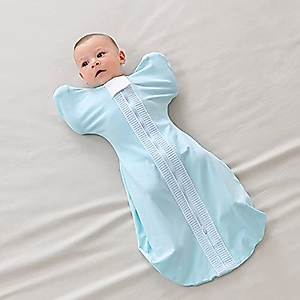 ZIGJOY Baby Wearable Blanket Newborn Swaddle with Arms Up Cotton Baby Sleep Bag with 2-Way Zipper 0.5 TOG Soft Transition Sleep Sack for Infant Boy Girl 3-6 Months Mint Green