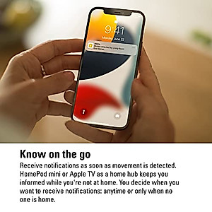 Eve Motion - Smart motion sensor with light sensor, IPX3 water resistance, notifications, automatic activation of lights and devices, no bridge required, Bluetooth, Thread, Apple HomeKit