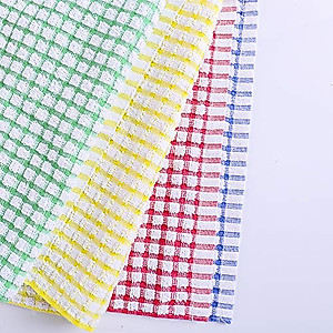Kitchen Dishcloths 12pcs 11x12 Inches Bulk Cotton Kitchen Dish Cloths Scrubbing Wash Cloths Sets (Mix color)