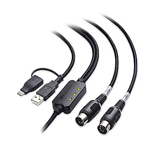 Cable Matters MIDI to USB Cable 6.6 ft / 2m (USB MIDI Cable, MIDI to USB C Cable) in Black, Does NOT Support SysEx