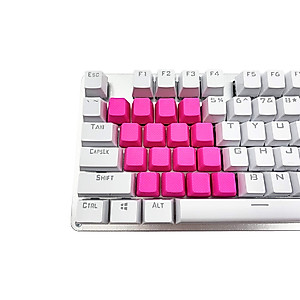 Big Chic Blank TPR Rubber Gaming Keycaps 4 Keys Set 1u for Cherry MX Mechanical Keyboards Compatible OEM (R0, Neon Pink)