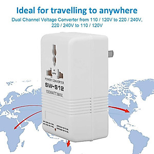 Voltage Converter - Power Plug Adapter 100W 110V/120V to 220V/240V Step-Up and Down Voltage Converter Transformer Travel Voltage Power Converter (CN Standard Plug