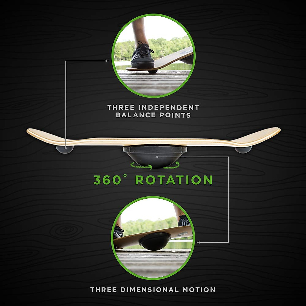 Whirly Board Spinning Wooden Balance Board & Agility Training Equipment