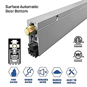 Fire Rated/Heavy Duty/Surface Automatic Door Bottom with Sponge Neoprene Rubber Extrusion in Clear Anodized Aluminum (7163CA), SMS #8 x 1-1/2'' Supplied, (48'' L x 29/32'' W x 1-29/32'' H)