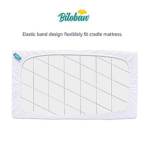 Cradle Bassinet Mattress Pad Cover for 36" × 18" Standard Cradle Mattress, Ultra Soft Microfiber Surface and Extra Waterproof Layer, Washer & Dryer Friendly