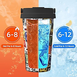 WANGZHAO License Plate Print Double Wall Stainless Steel Vacuum Insulated Tumbler Cup Home Thermal Cup