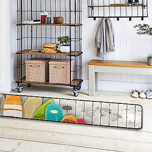 Bath Rug Runner Non Slip Area Mat Rugs for Bathroom Kitchen Entryway Shaggy Rug Soft Bedroom Carpet 72"x 24", Colorful