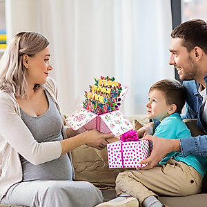 Christmas Card Pop Up Cards 3D Popup Cards Best Mom Christmas Pop Up Cards with Note Card and Envelope for Christmas Gifts Birthday Cards Thinking of You Mom Christmas Cards