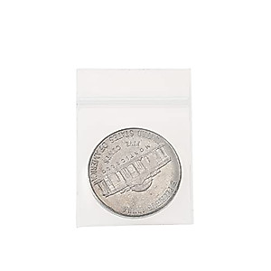 Foopama 200PCS 1" x 1" 4Mil Small Clear Zip Bags, Reclosable Mini Zip Plastic Baggies Heavy Duty Lock Poly Bag For Jewelry Pill Beads Coin Thick Zipper