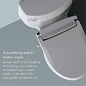 Brondell Swash Electronic Bidet Toilet Seat LT99, Fits Elongated Toilets, White – Lite-Touch Remote, Warm Water Wash, Strong Wash Mode, Stainless-Steel Nozzle, Saved User Settings & Easy Installation