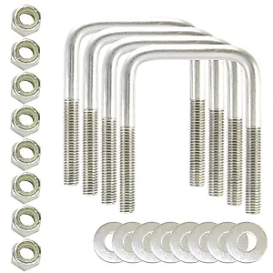 (4) Stainless Steel Square U-Bolts Boat Trailer 1/2" D x 3 1/16" W x 4 5/16" L (One Pack)