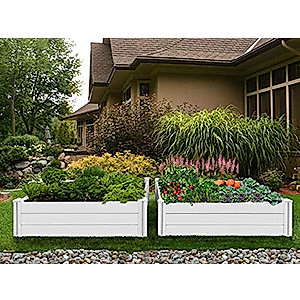 Vita 4 ft. x 4 ft. White Vinyl Raised Garden Bed 2-Pack