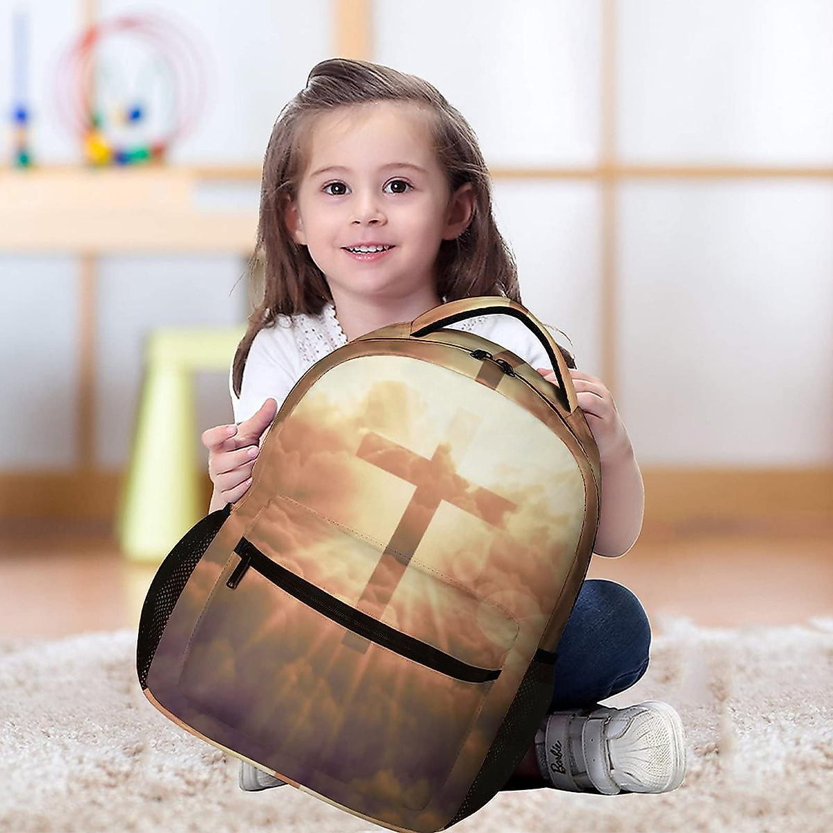 SDERDZSE Backpack Christian Cross Jesus Laptop Backpack Casual Daypack Cute Travel Backpack for Women Men