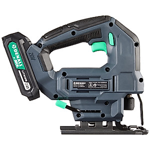 Amazon Brand - Denali by SKIL 20V Cordless Jig Saw Kit with 2.0Ah Lithium Battery and 2.4A Charger, Blue