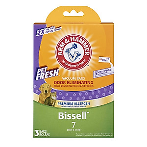 Arm & Hammer Bissell Premium Pet Fresh Vacuum Bags, replacement for Bissell Style 7, Removes Pet Odors and Allergens, 3 bags