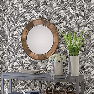 NuWallpaper NUS3498 Canopy Peel & Stick Wallpaper, Black