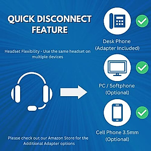 Headset Training Solution (Includes 2 x TruVoice HD-550 Premium Double Ear Headsets with Noise Canceling Microphone,Training Cord and Smart Lead - Works with 99% of Phones with RJ9 Headset Port)