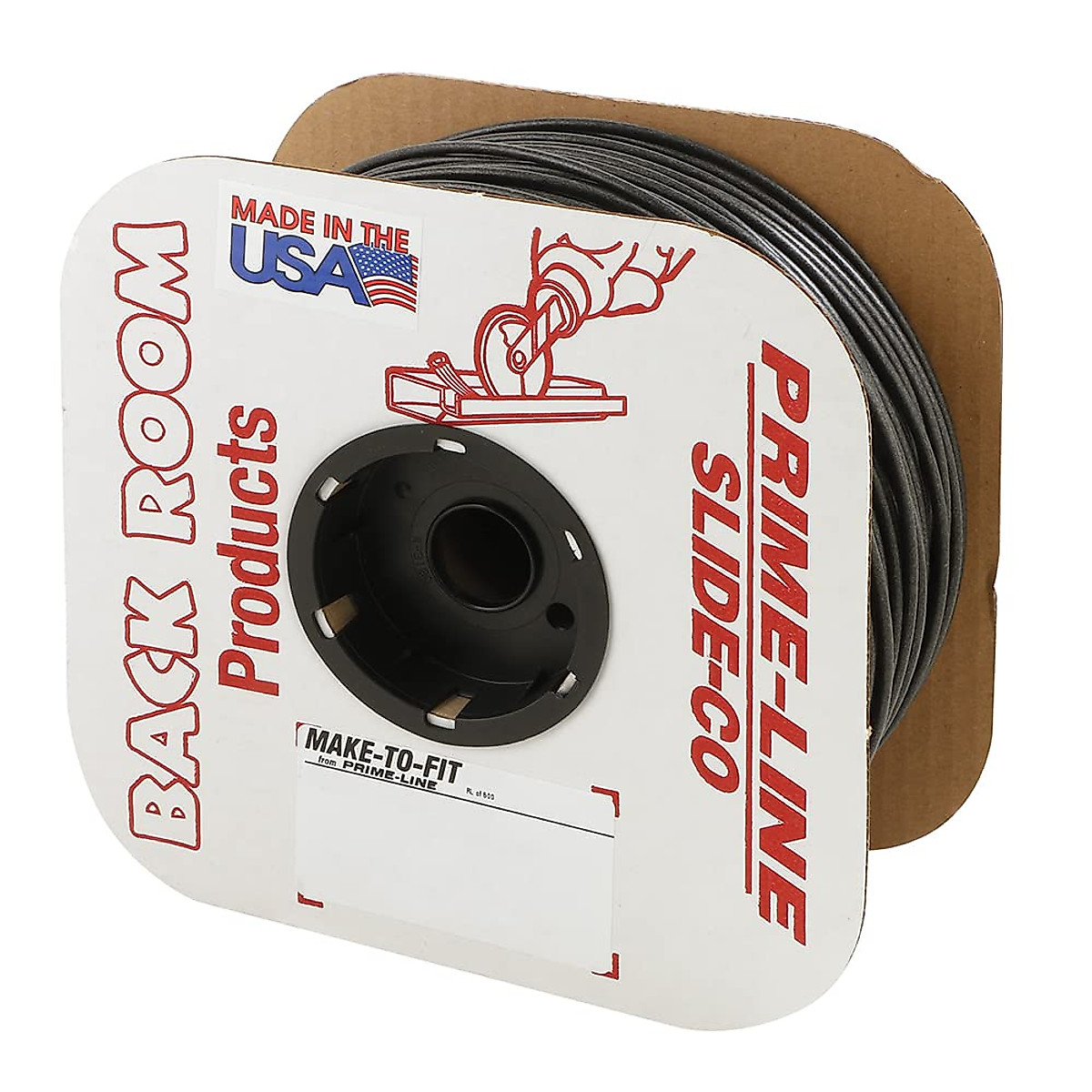 Prime-Line P 8133 Screen Retainer Spline, 0.250 in, Foam, Black, 500 ft. (1 Roll)