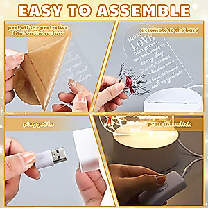 Memorial Gifts Night Light Sympathy Bereavement Gifts Don't Go Away in Memory of Loss of Loved One Acrylic Clear Heart Condolence Gifts with Light Remembrance Gifts for Loss of Mother Father