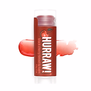 Hurraw! Black Cherry Tinted Lip Balm: (Sheer Red Tint) Organic, Certified Vegan, Cruelty and Gluten Free. Non-GMO, 100% Natural Ingredients. Bee, Shea, Soy and Palm Free. Made in USA