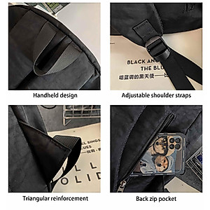 Lefe Liee cute y2k star backpack for women, kawaii canvas aesthetic bookbag, preppy grunge simple emo trendy backpack bag