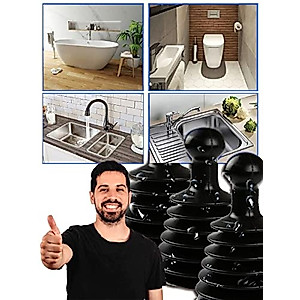 Plunger Mighty Tiny Plunger Designed for Bathroom Kitchen Sinks, Perfect for RV’s. Unclogs Fast & Easy , Black Sink and Drain Plunger for Bathrooms, Kitchens, Sinks, Baths and Showers. Small Powerful