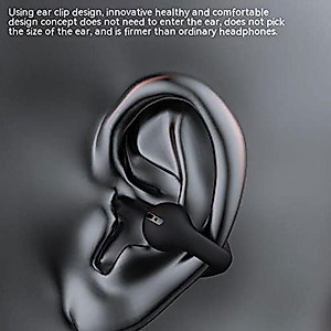 Jkapagzy Wireless Ear Clip Bone Conduction Headphones,Open Ear Headphones Wireless Bluetooth,Bone Conduction Headphones Bluetooth Earphones for Running, Sports, Cycling, Driving