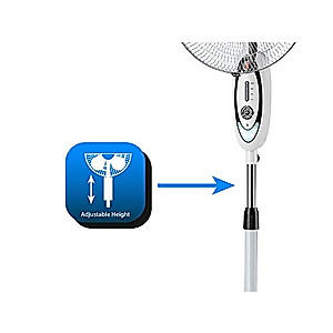 Technical Pro 18” Rechargeable Freestanding Fan with LED Night light and Powerbank