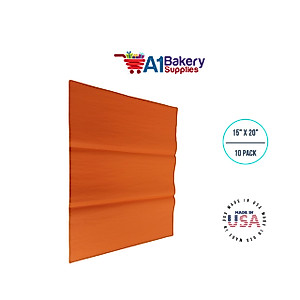 Orange Tissue Paper Squares, Bulk 10 Sheets, Premium Gift Wrap and Art Supplies for Birthdays, Holidays, or Presents by Feronia packaging, Large 15 Inch x 20 Inch Made in USA
