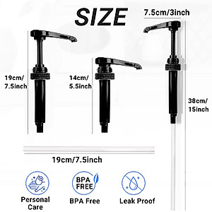 10 Pieces of Syrup Pumps - Coffee Syrup Pump Dispenser - Syrup Pumps for Coffee Syrup Bottle - Fits 750ml Bottles for Coffee Syrups - Flavorings Bottles (Black)