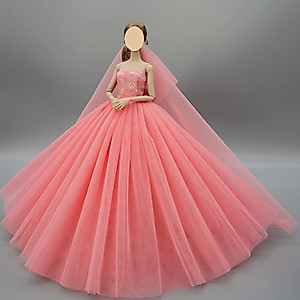 Lance Home 3Pcs Handmade Clothes Vintage Dress for 29cm Doll Wedding Noble Party Dresses Gown Outfit Costume Suit for 11.5 inch Dolls