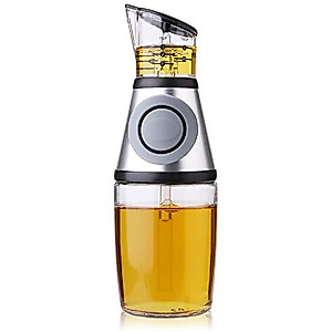 Golden Pearl Oil dispenser bottle for kitchen,Oil dispenser with Measurements,olive oil dispenser bottle,Oil and vinegar dispenser,Cruet salad dressing bottle for Kitchen（8.5 Oz）