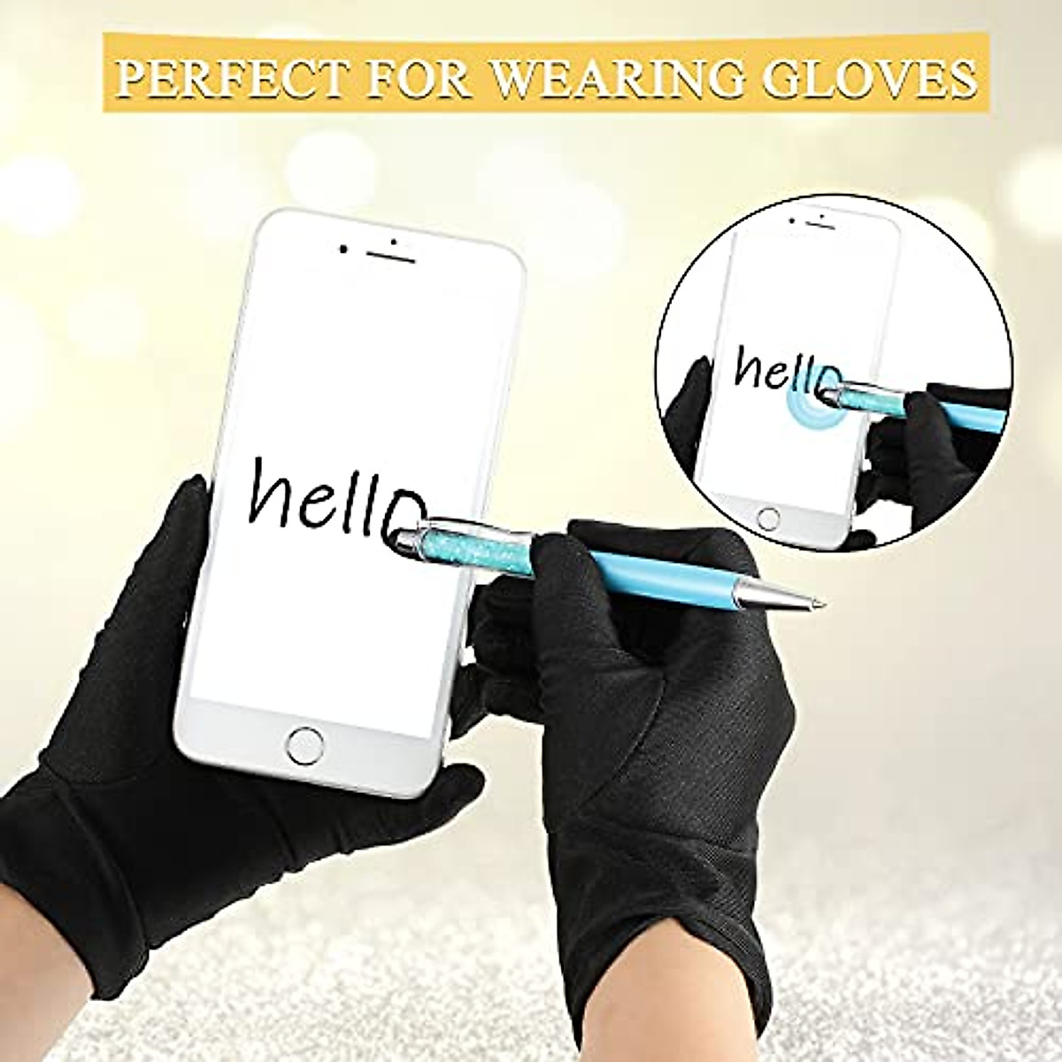 26 Pieces Crystal Ballpoint Pen Crystal Stylus Pen Bling Ballpoint Pens Glitter Diamond Pen 2-in-1 Slim Pens Capacitive Writing Pens for Touch Screens, Office, School Stationery Supplie (Cold Colors)