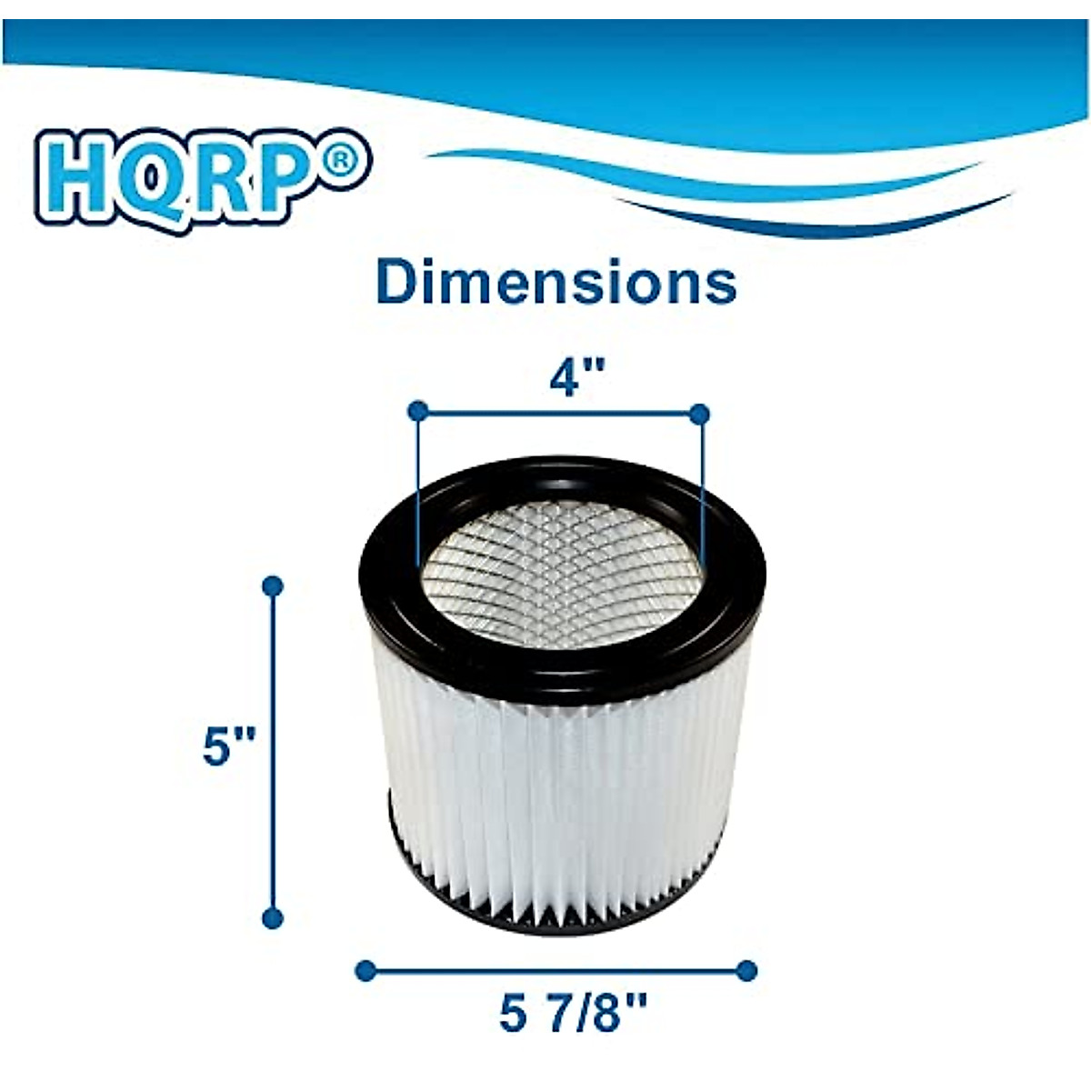 HQRP Cartridge Filter compatible with Shop-vac H87 H87S series H87S450 H87S550A H87S650C H87S600Cr Brute 5 Gallon Wet Dry Vacuum