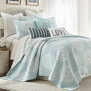 Levtex Home - Lara Spa - Decorative Pillow (14 X 18in.) - Love - White, AquavBlue and Grey