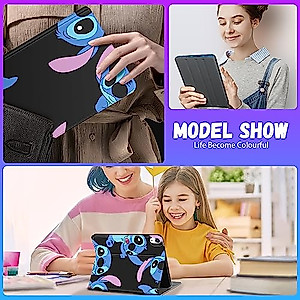 Trendy Fan for iPad Mini 6 Case 8.3 Inch 2021 for Kids Girls Teen Boys Women Folio Smart Cute Cartoon Character Kawaii Design Aesthetic Cool Cover for Apple iPad Mini 6th Generation A2567 A2568, Stit
