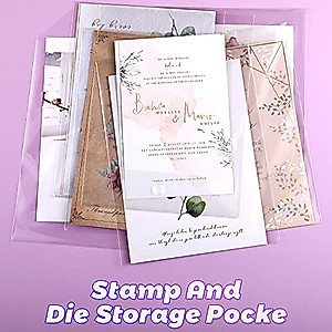 100 Pieces Clear Stamp and Die Storage Pockets, CPP Plastic Pockets, 6.75 x 9.25 Inches