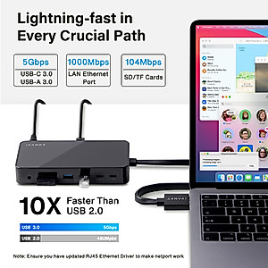 iVANKY FusionDock 1 M4 MacBook Pro Docking Station with 150W Power Adapter, 12-in-2 Dual 4K@60Hz Monitor Dock for MacBook M1/M2/M3 Pro/Max Display Dock 2HDMI 2.0, 96W PD, 6 USB, Ethernet SD/TF Audio